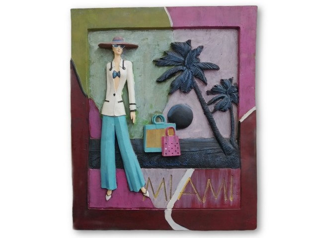 Tableau décoratif mural en fibre, Miami